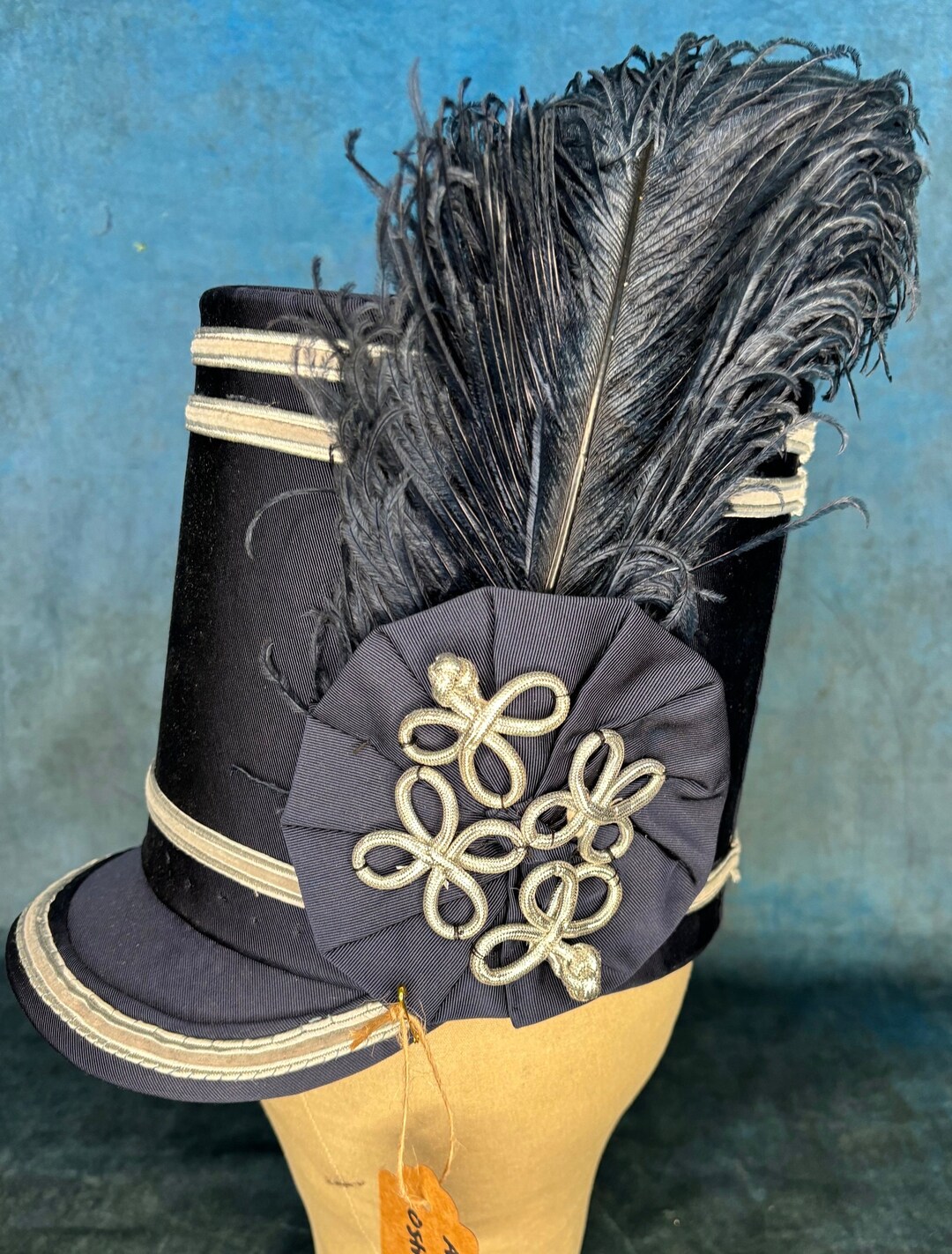 Regency Shako in Blue Silk Antique Feather - Etsy