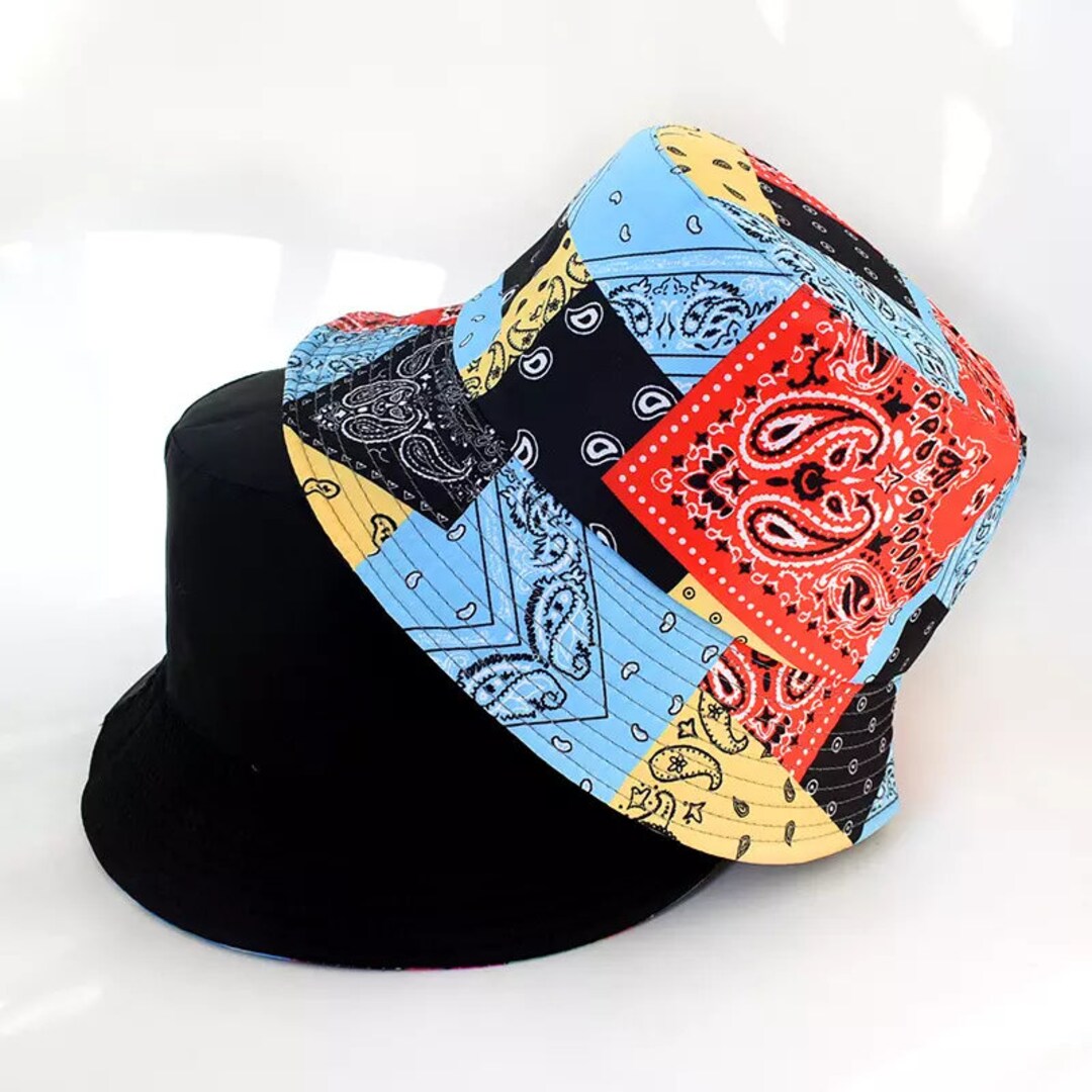Reversible Bucket Paisley Hat Bandana Bucket Hat, PAISLEY Bucket Hats ...