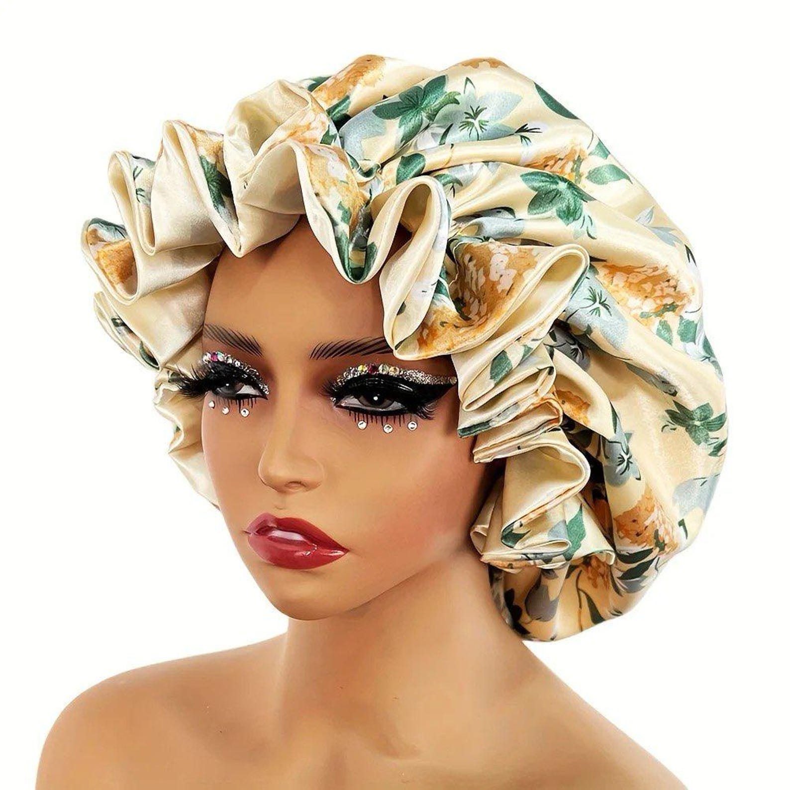 Elegant Double-layer Soft Satin Hair Protection Hair Bonnet| Sleeping ...