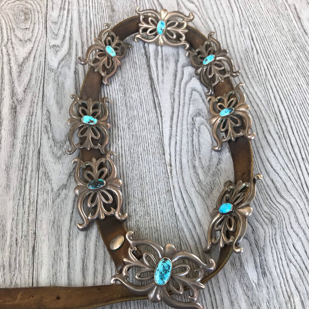 Vintage Turquoise Belt - Etsy