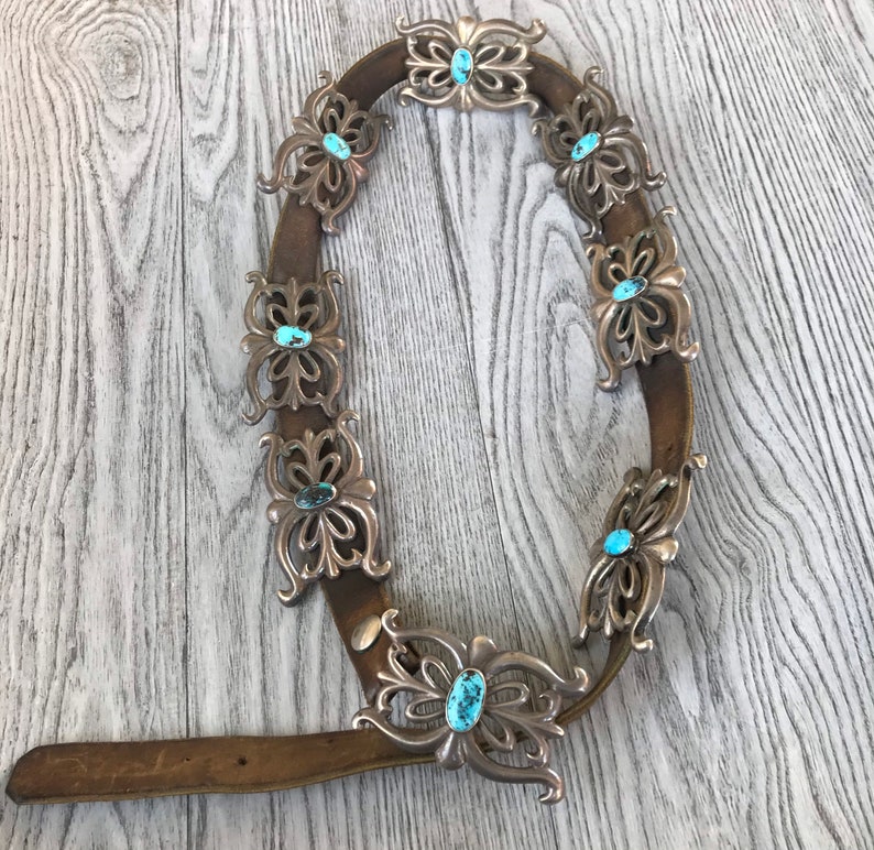 Vintage Turquoise Belt - Etsy