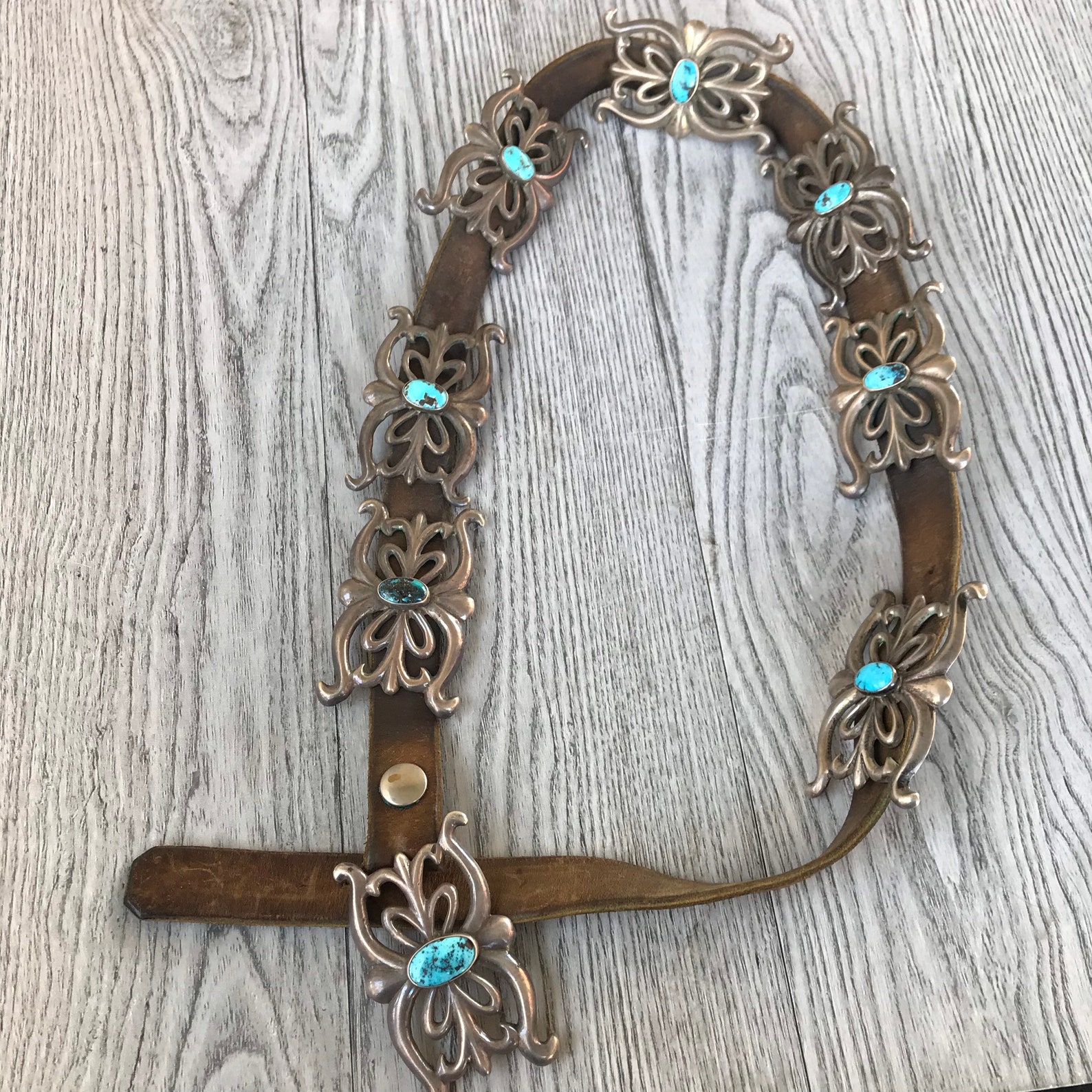 Vintage Turquoise Belt - Etsy
