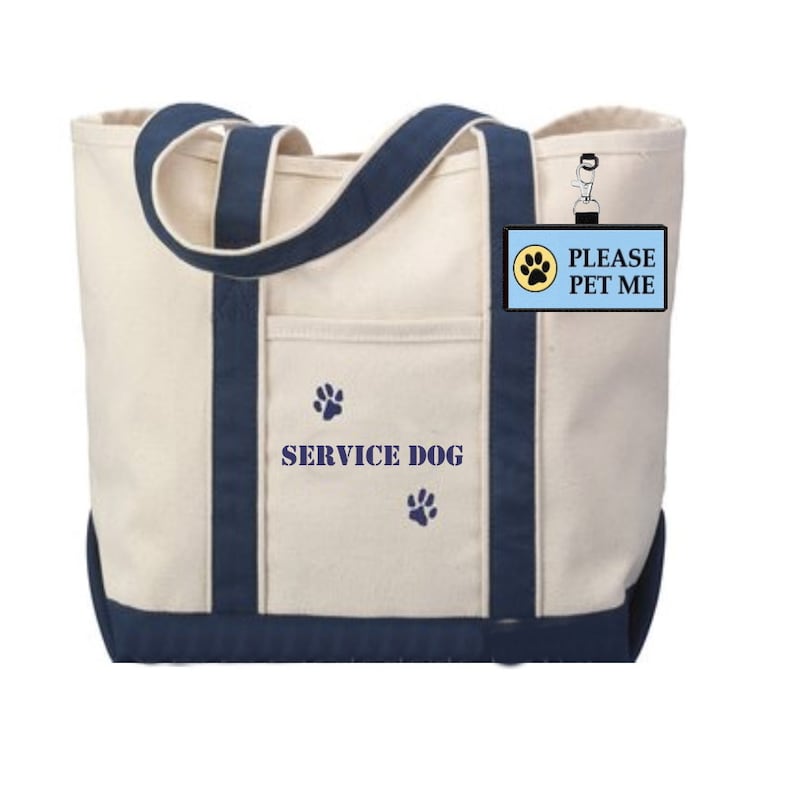 PLEASE PET ME Service Dog Identification Paw Print Patch Tag | Etsy