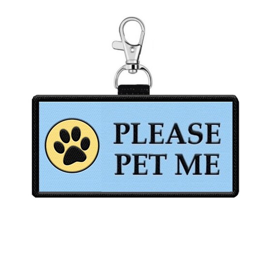 PLEASE PET ME Service Dog Identification Paw Print Patch Tag | Etsy