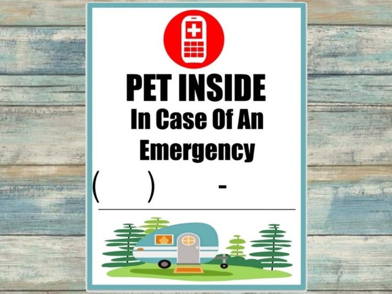 Buy Pet Inside in Case of Emergency Vinyl Sticker for Your RV or Online ...