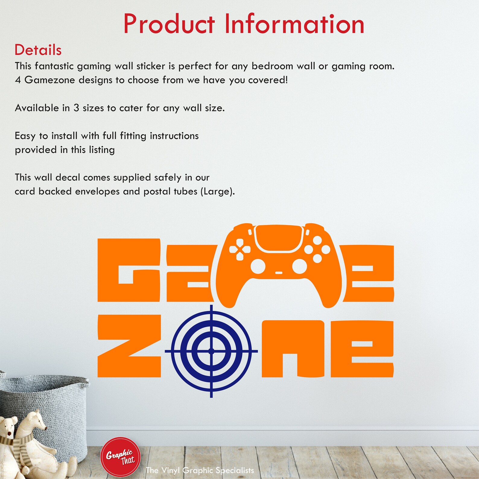 Gaming Wall Art Sticker Game Zone Gamer Bedroom Decal Man Cave - Etsy
