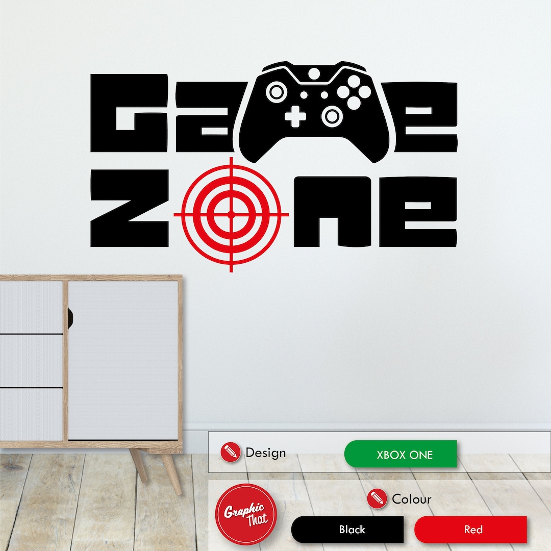 Gaming Wall Art Sticker Game Zone Gamer Bedroom Decal Man Cave - Etsy