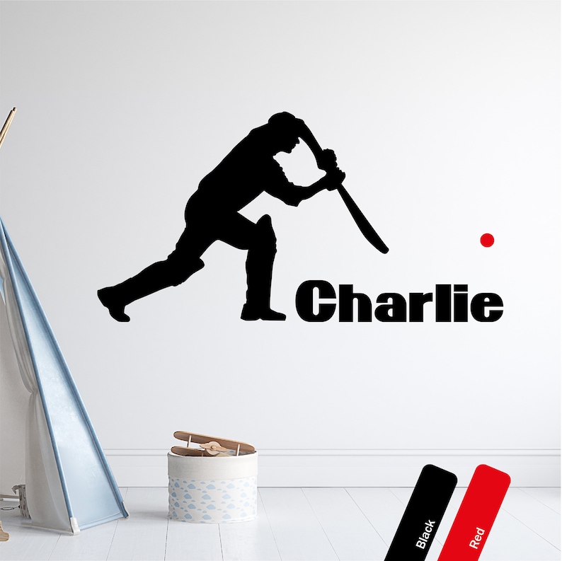 Personalised Cricket Wall Art Sticker Custom Name Nursery - Etsy