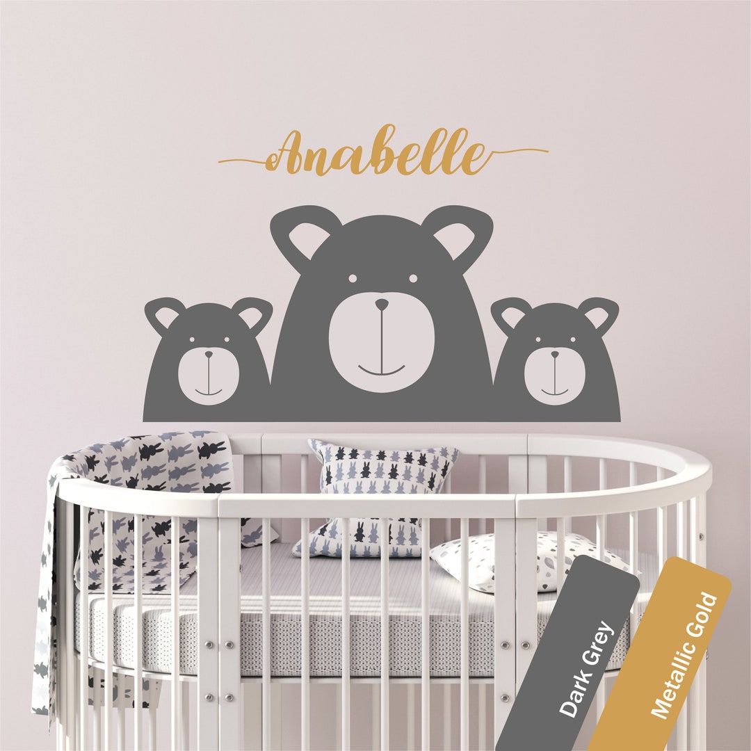 Bear Custom Name Wall Art Sticker Baby's Nursery - Etsy
