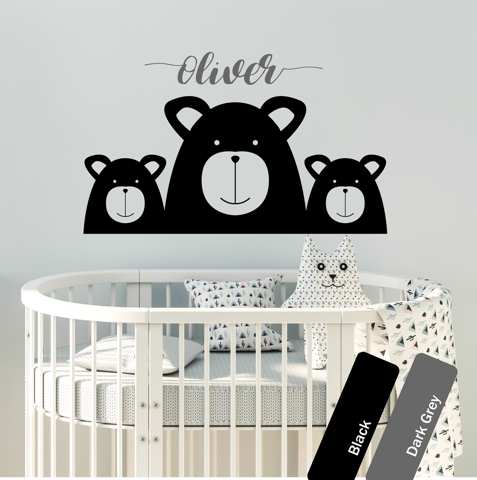 Bear Custom Name Wall Art Sticker Baby's Nursery | Etsy
