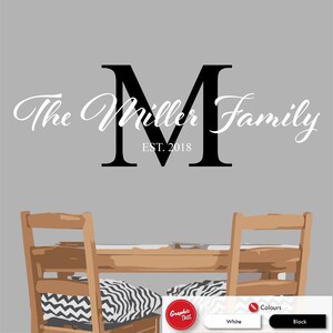 Family Name & Initial Personalised Wall Sticker Living Room Kitchen ...