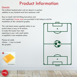 Football Pitch Wall Art Sticker Sports Soccer Bedroom Vinyl Decal - Etsy UK