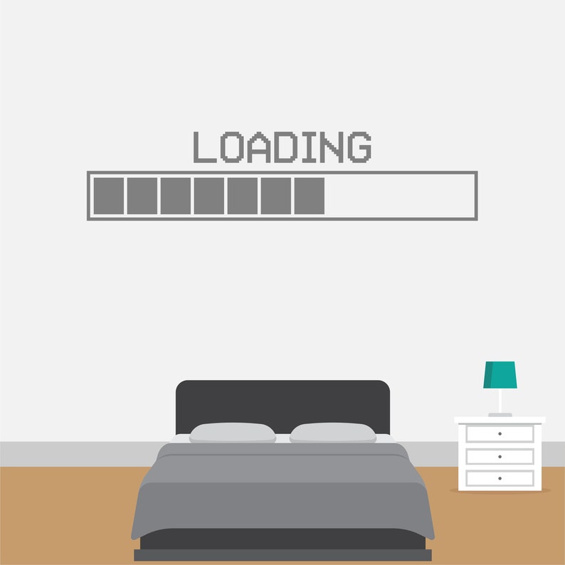 Loading Bar Wall Art Sticker Gaming Vinyl Decal For Kids | Etsy