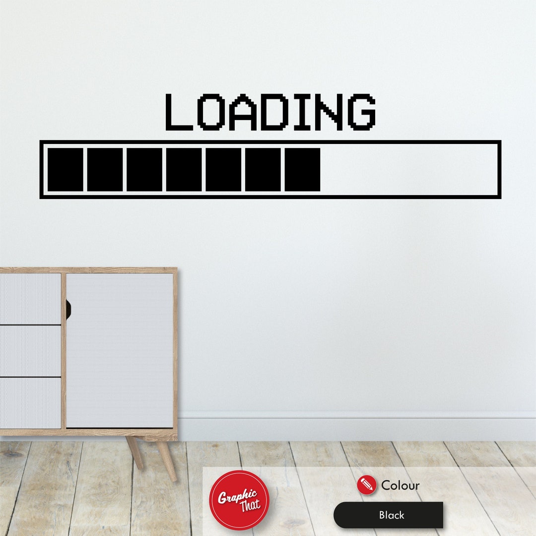 Loading Bar Wall Art Sticker Gaming Vinyl Decal for Kids Bedroom Wall ...