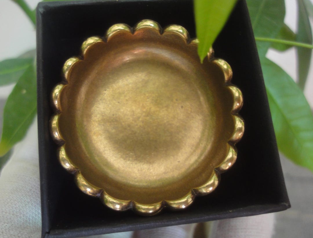 Antiqued Lotus Cornucopia Dish Chinese Solid Brass Plate Statue - Etsy