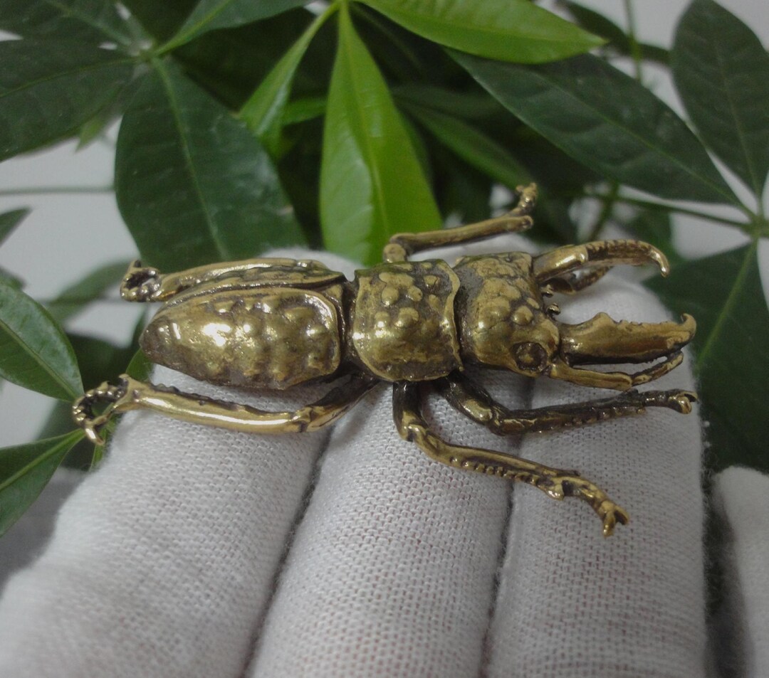 Retro Curio Solid Bronze Beetle Statue Animal Figurine Sculpture - Etsy