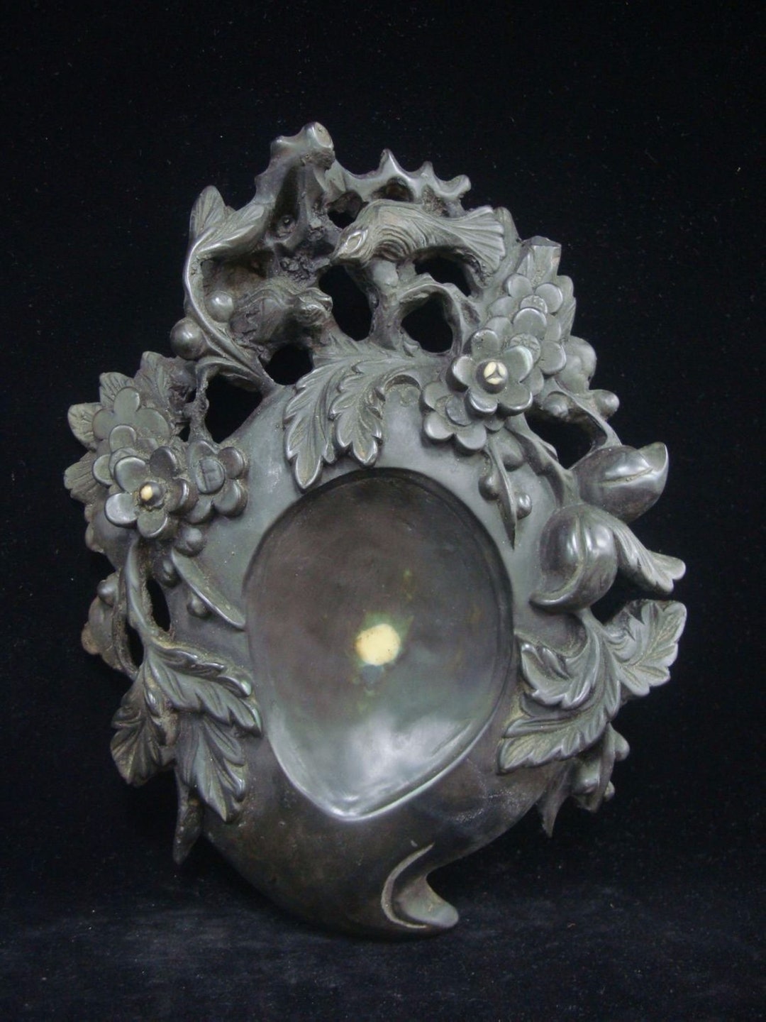 Amazing Old Chinese Inkstones Hand Carving Flowers and Birds Ink Stone ...