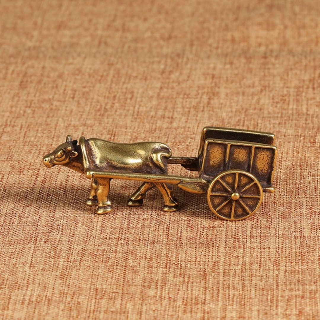 Retro Curio Chinese Solid Bronze Small Cattle Trek Statue Sculpture - Etsy
