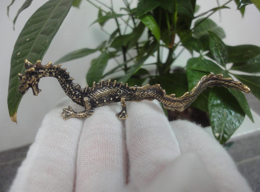 Antiqued Chinese Solid Brass Chinese Dragon Feilong Statue Figurine - Etsy