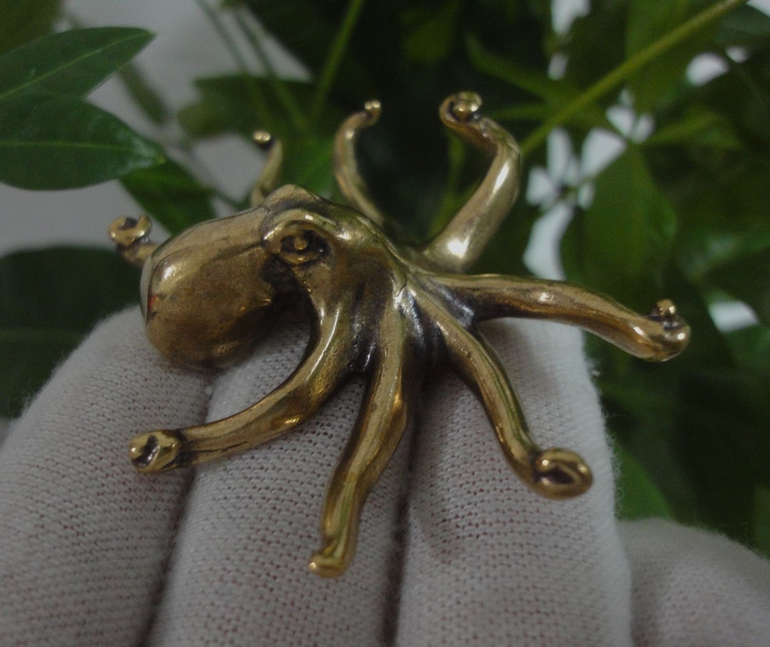 Antiqued Chinese Solid Brass Octopus Octopus Statue Figurine - Etsy