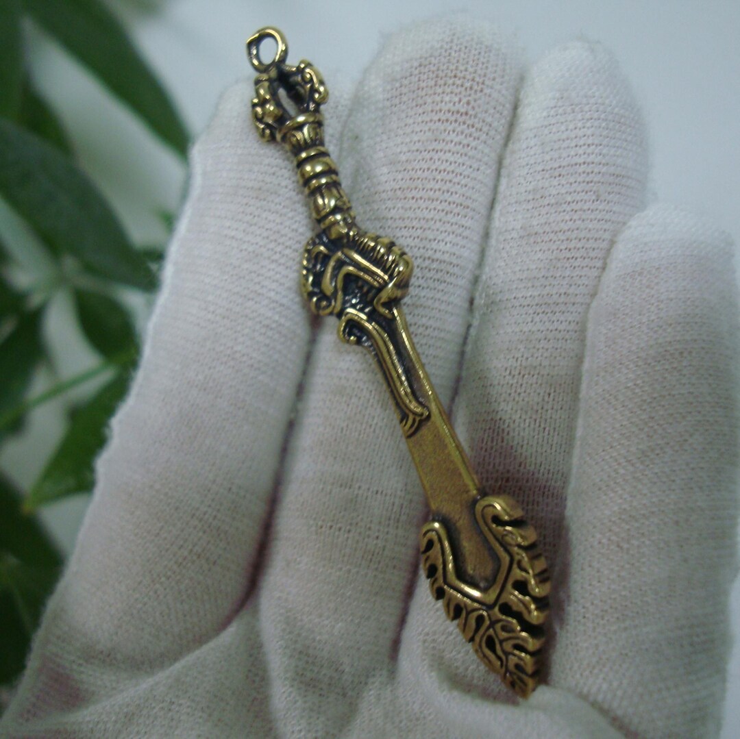 Sword of Clerical Wisdom Antiqued Chinese Solid Brass Statue Pendant - Etsy