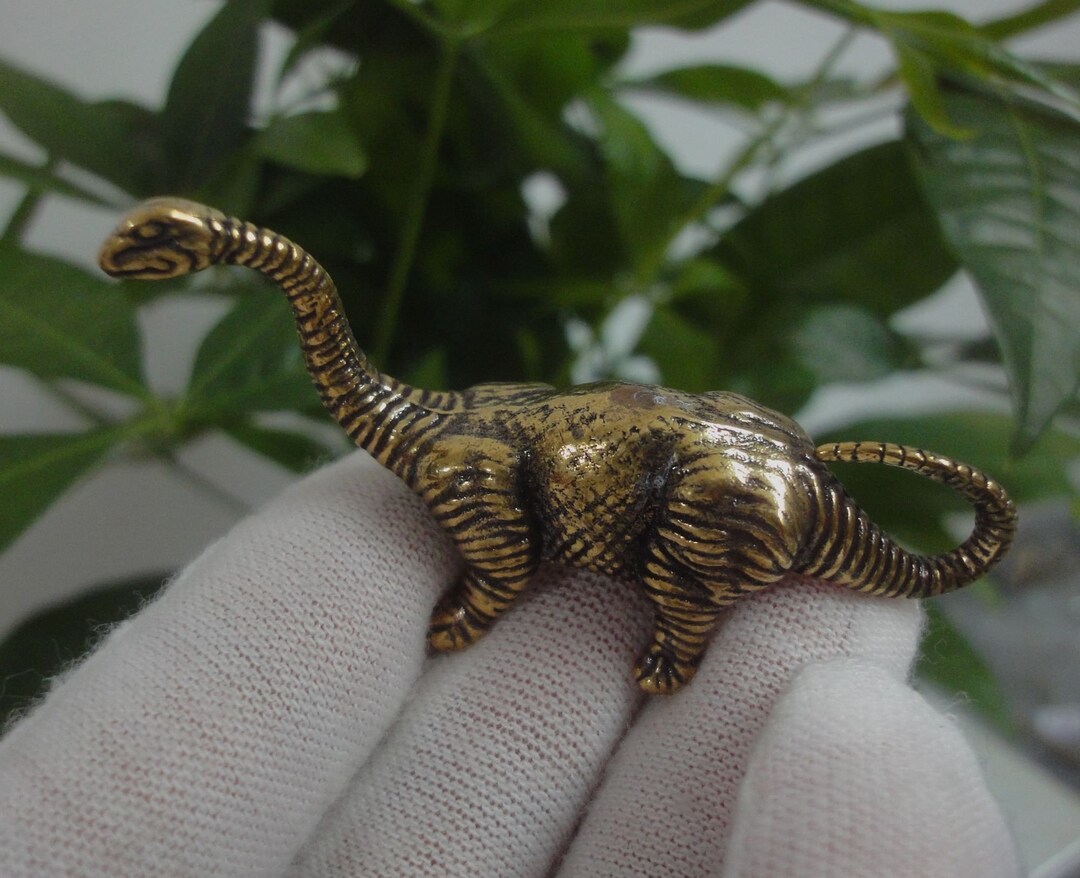 Retro Chinese Solid Brass Brontosaurus Dinosaur Statue Figure Sculpture ...