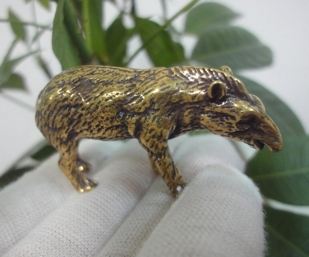 Antiqued Chinese Fine Brass Dream Tapir Beast Statue Animal Sculpture ...