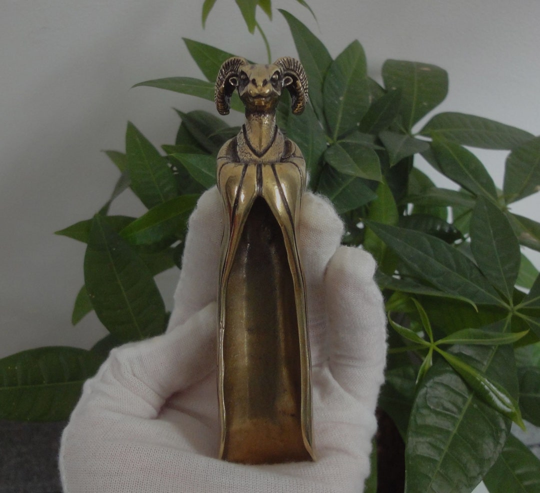 12CM Teaspoons Goat Head Pure Brass Tea Maker Teapot Shovel Collection ...