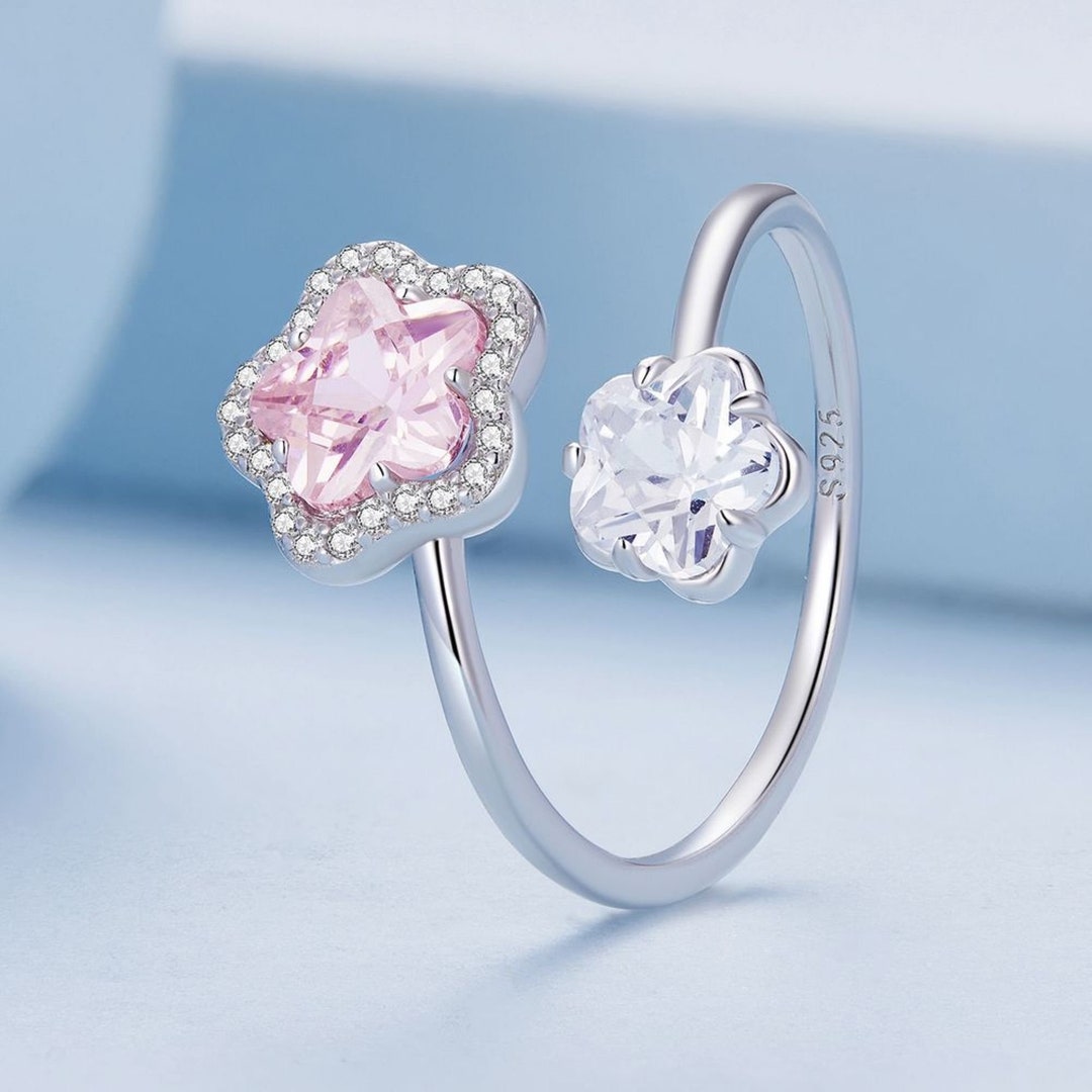 Handmade Small Flower Open Ring 925 Sterling Silver Fashion - Etsy