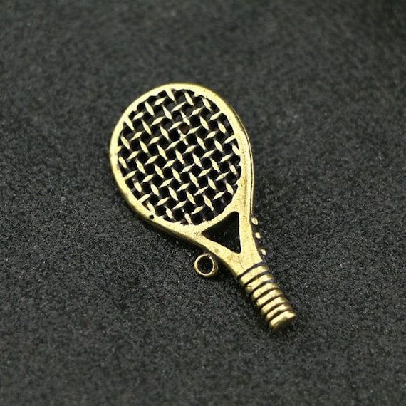 Antiqued Pure Brass Casting Creative Tennis Racket Pe… - Gem