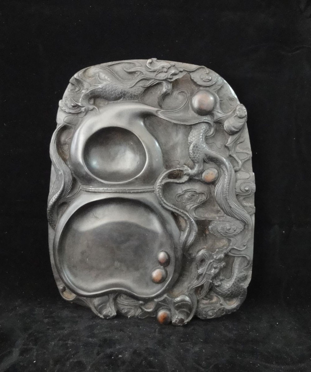 Very Large Old Chinese Inkstone Hand Carving Gourd and Dragon ...