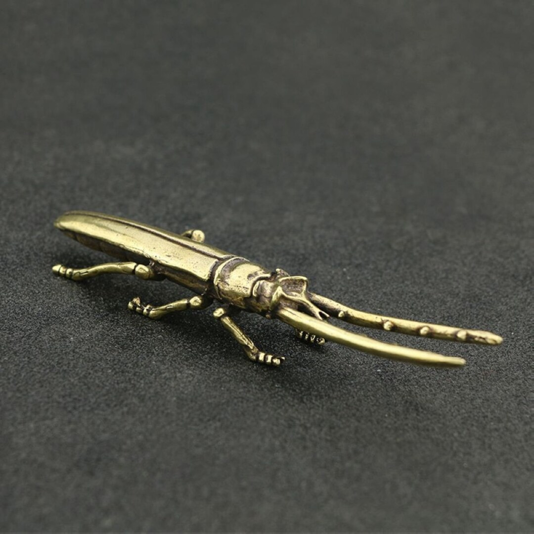 Curio Retro Chinese Solid Bronze Beetle Insect Statue Animal Figurines ...