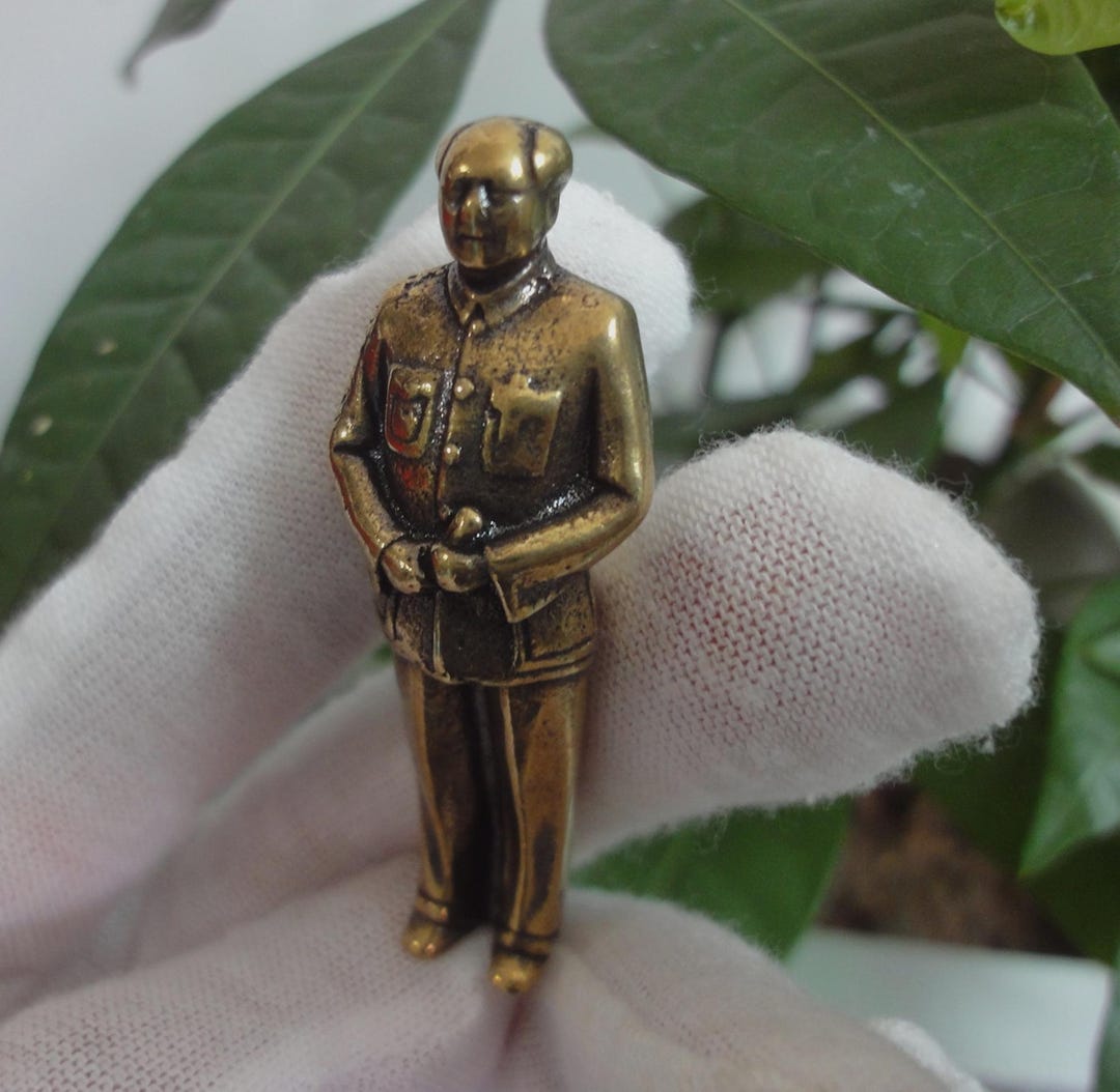 Chinese Old Solid Brass Great Leader Chairman "maozedong" Statue ...