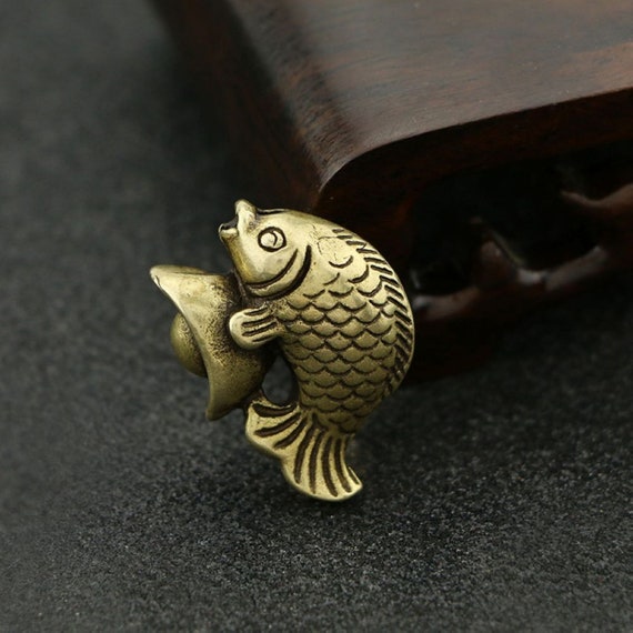 Vintage Chinese Old Solid Bronze Statue Active Lucky Fish - Etsy