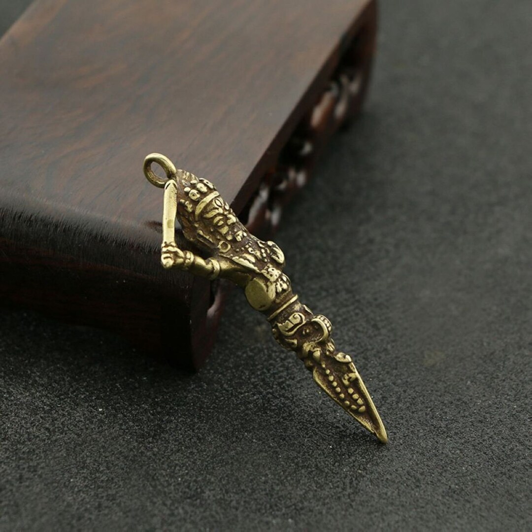 Antiqued Chinese Collection Brass Demon Subduing Pestle Statue - Etsy