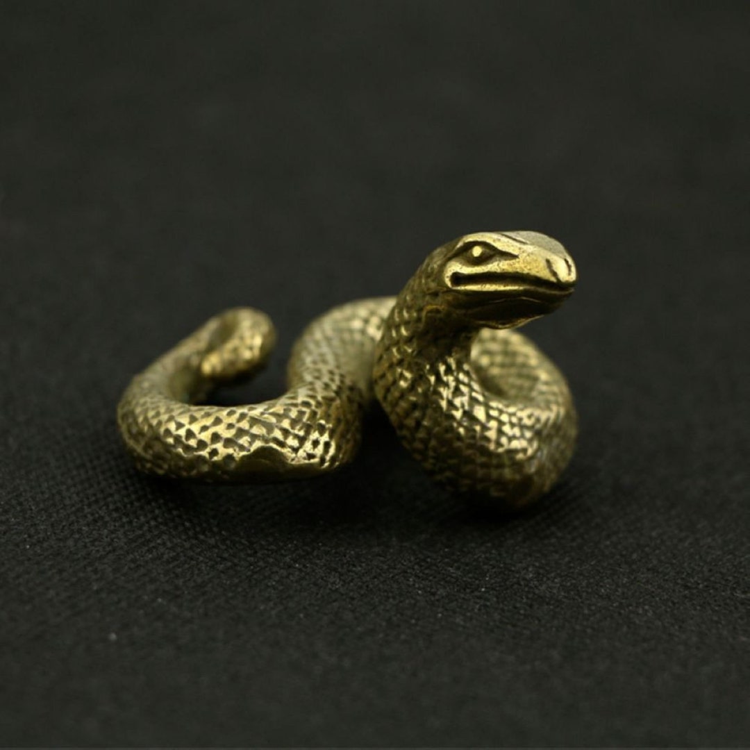 Retro Curio Chinese Solid Bronze Serpent Snake Statue Deco - Etsy