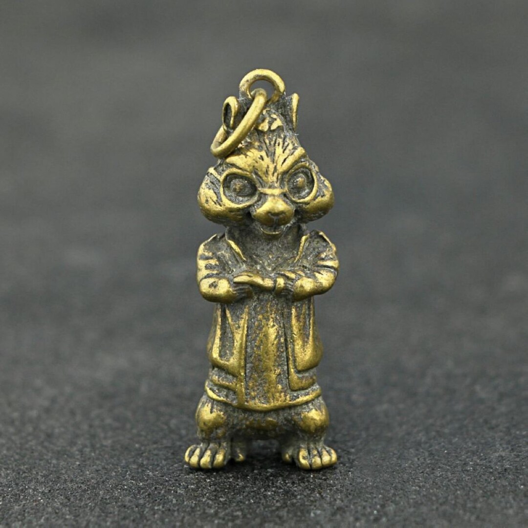 Vintage Bronze Weasel Keychain: Chinese Zodiac Pendant - Etsy