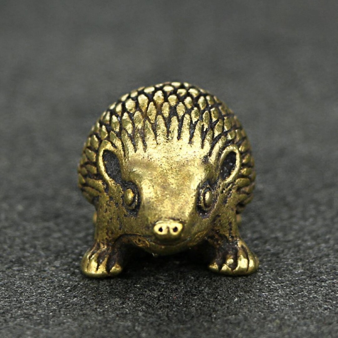 Retro Curio Chinese Solid Bronze Cute Hedgehog Statue Animal Figurines ...