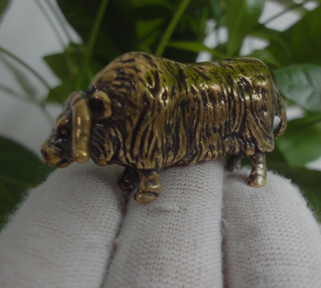 Antiqued Solid Brass Yak Statue: Chinese Collection Sculpture - Etsy
