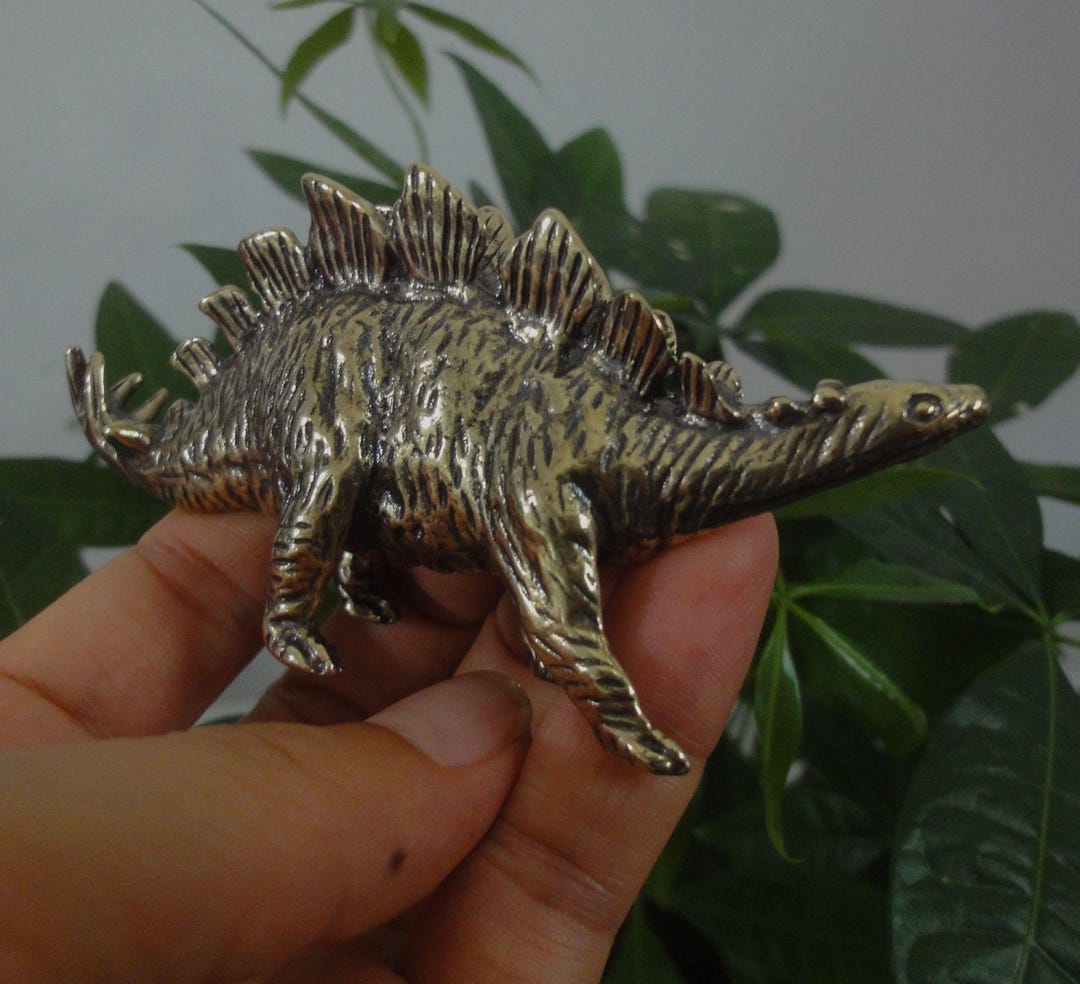 Creativity Chinese Old Solid Brass Stegosaurus Dinosaur Figurine Statue ...