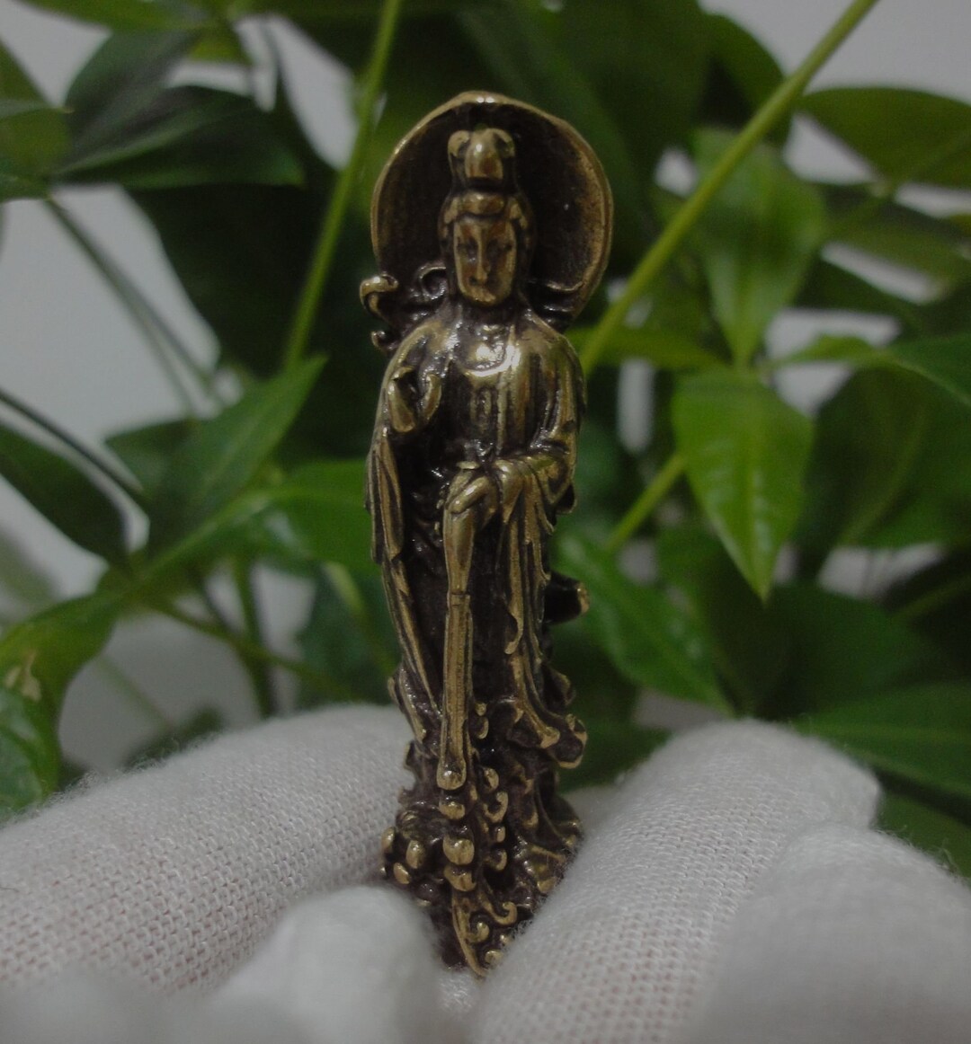 Creativity Chinese Old Solid Bronze Statue "guanyin" Buddha Pendant - Etsy