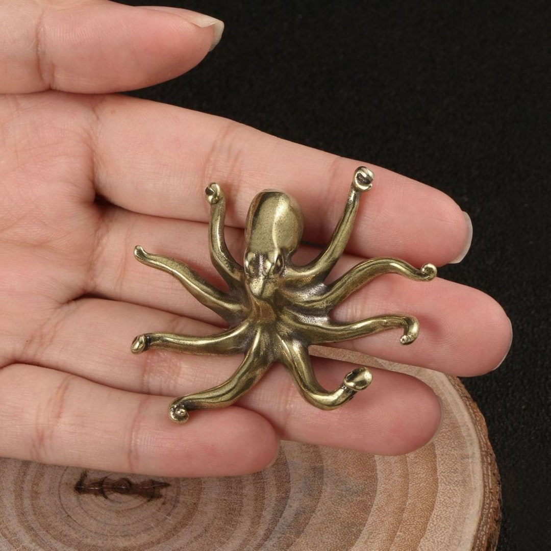 Antiqued Chinese Solid Brass Octopus Octopus Statue Figurine - Etsy