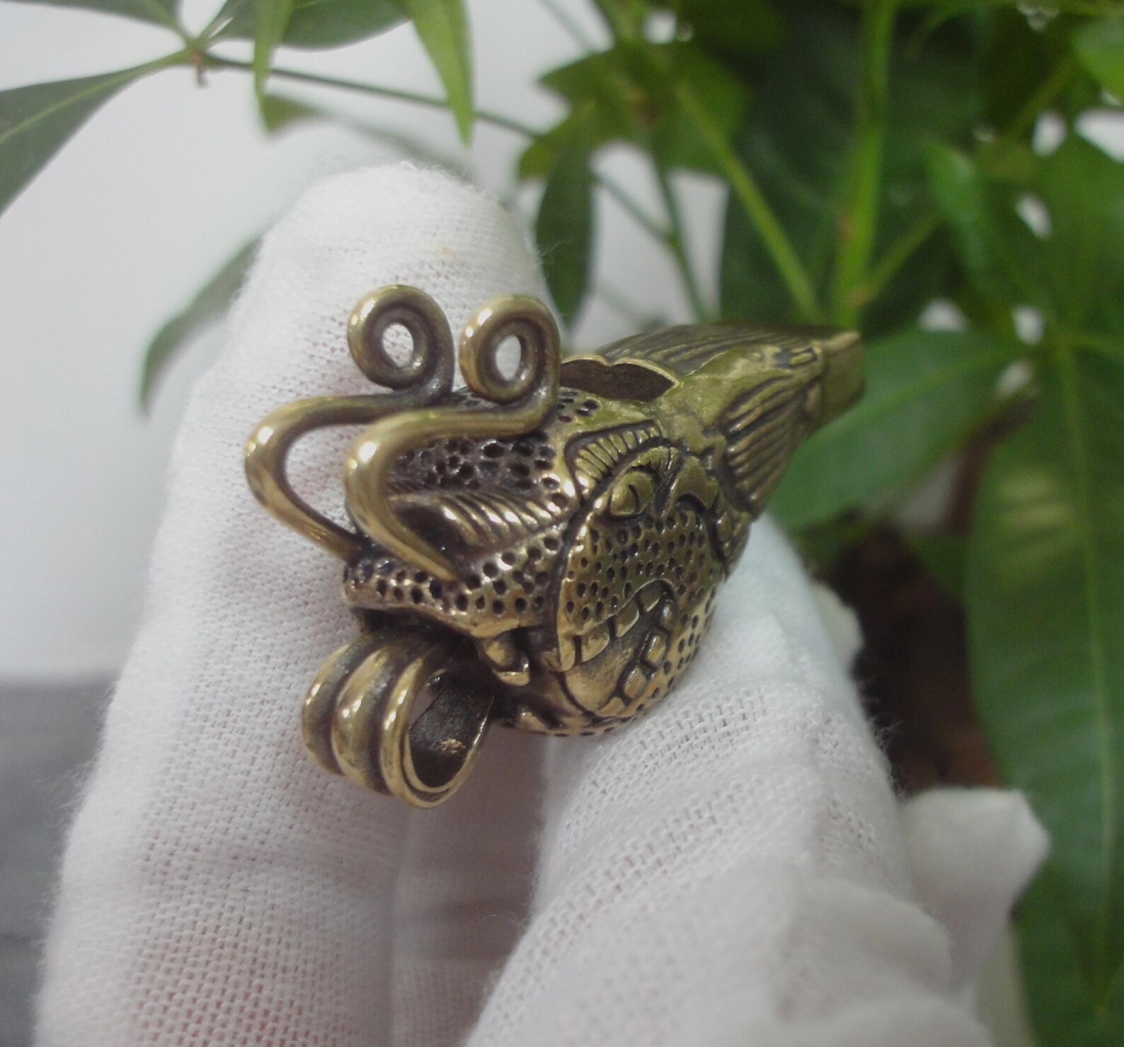 Chinese Antiqued Fine Brass Casting Dragon Statue Whistle Pendant - Etsy