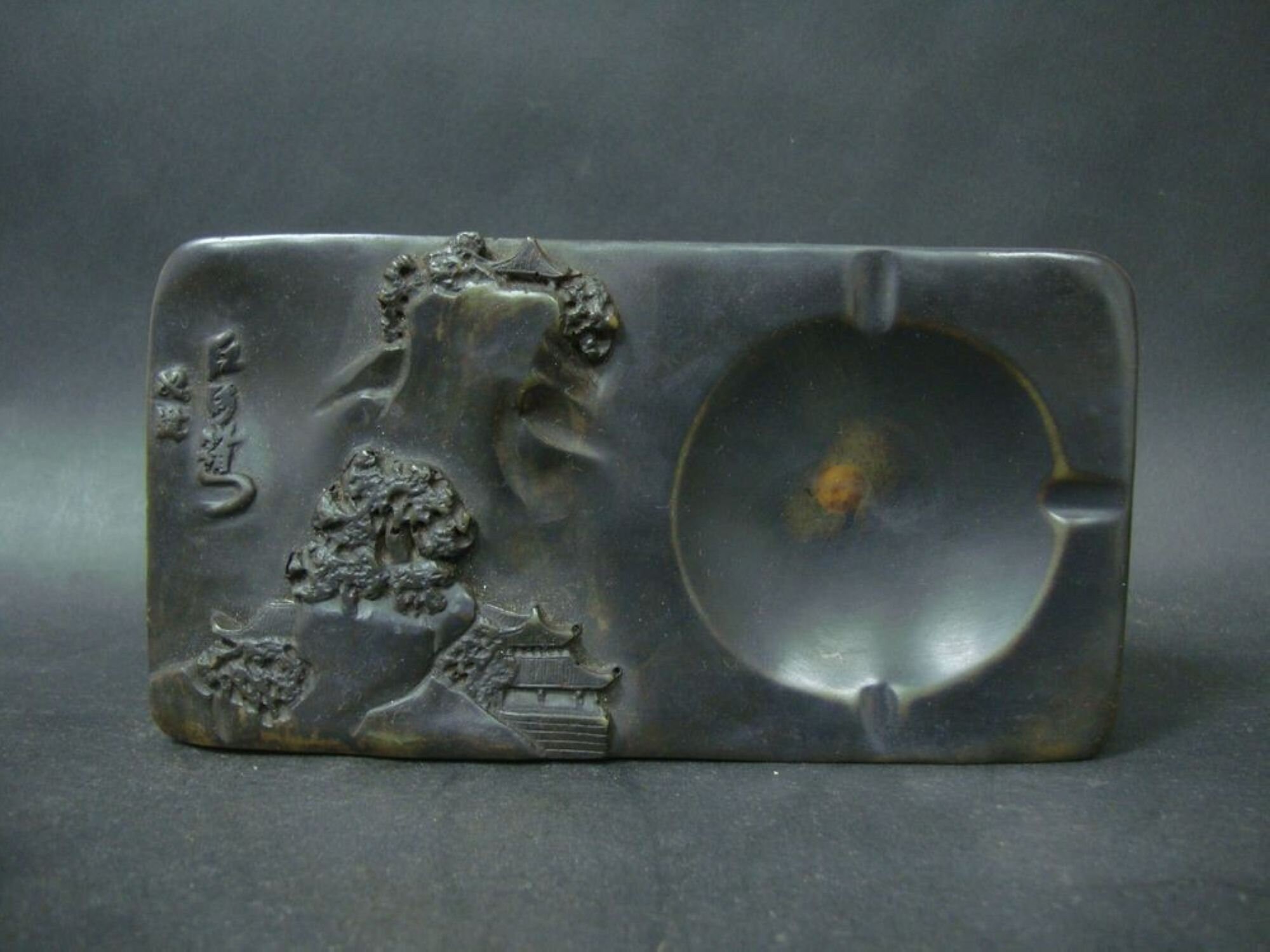 Rare Old Chinese Ink Stone Handicraft Carving Landscape Ink | Etsy