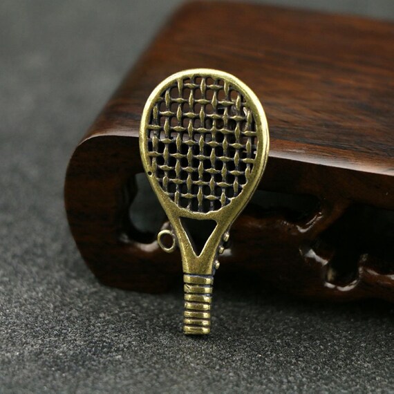 Antiqued Pure Brass Casting Creative Tennis Racket Pe… - Gem