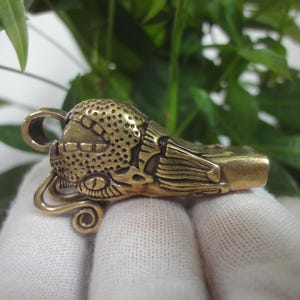 Chinese Antiqued Fine Brass Casting Dragon Statue Whistle Pendant - Etsy