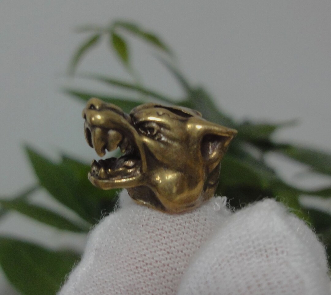 Chinese Antiqued Pure Brass Wolf Head Statue Animal Pendant - Etsy