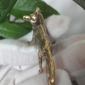 Retro Brass Lovely Fox Statue Figurine Animal Sculpture Desk Decoration ...