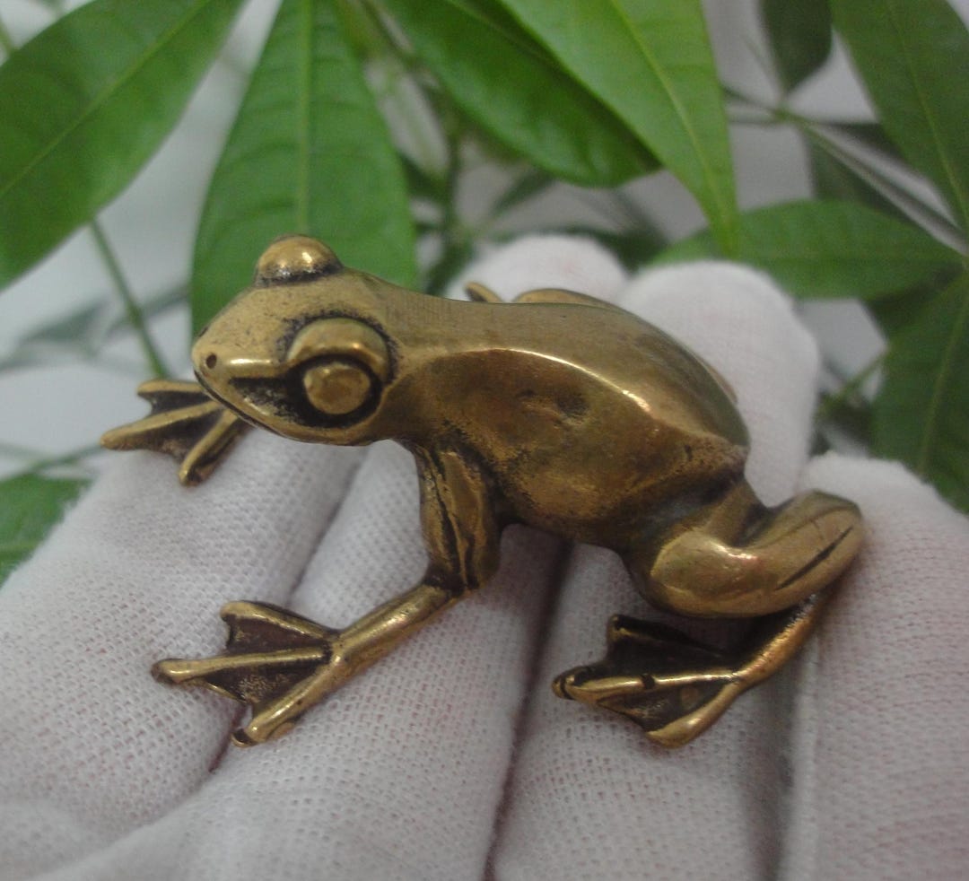5.2CM Retro Curio Solid Brass Frog Statue Animal Figurine Sculpture - Etsy