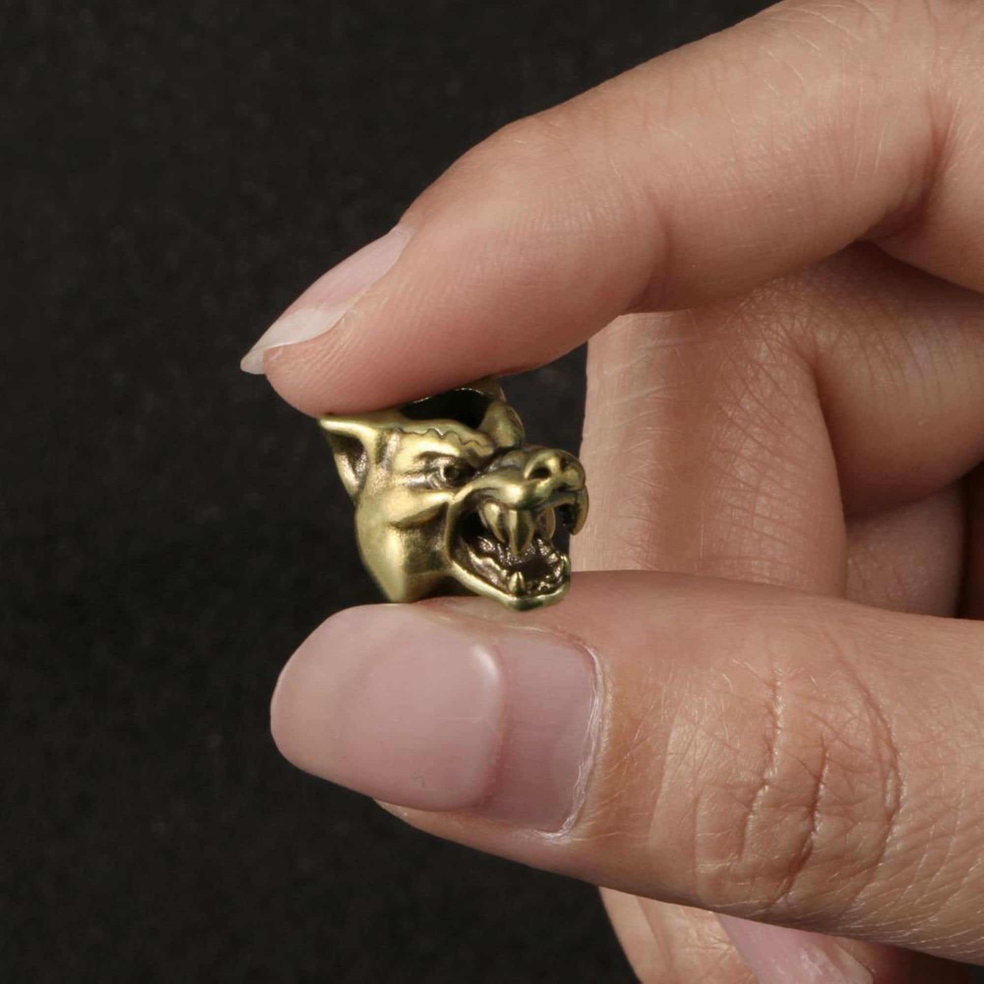 Chinese Antiqued Pure Brass Wolf Head Statue Animal Pendant - Etsy